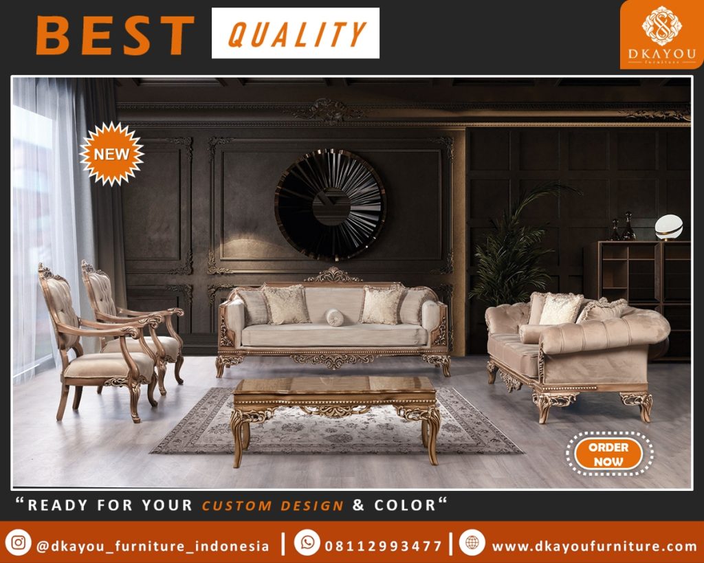Sofa Klasik Mewah Set Kursi Tamu Jati Mebel Jepara