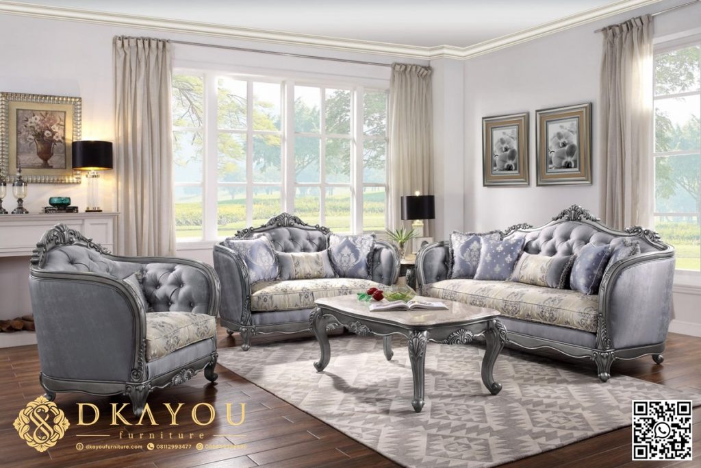 Mutia Sofa Klasik Modern Soft Grey DKAYOU FURNITURE INDONESIA, MEBEL ...